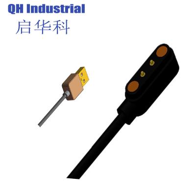 중국 2핀 4.0mm 장수 시간 내구성 스마트 워치 솔더 스프링 로드 핀 포고 핀 케이블 판매용