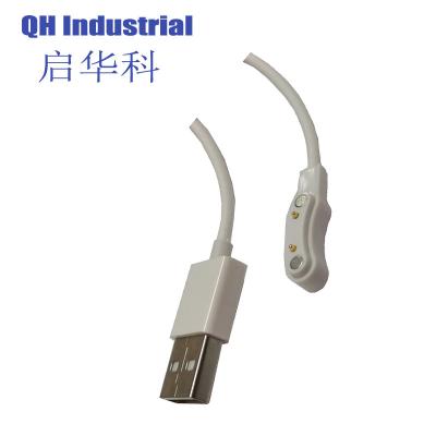 중국 2핀 비표준 모바일 오른쪽 각형 스프링 로드 핀 자기 포고 핀 충전기 커넥터 판매용