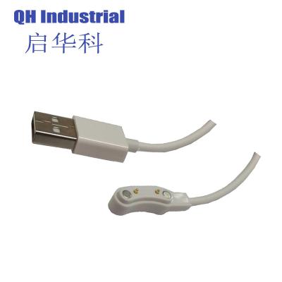 중국 2핀 비표준 모바일 오른쪽 각형 스프링 로드 핀 자기 포고 핀 충전기 커넥터 판매용