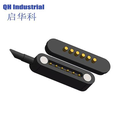 중국 6핀 노르웨이 인터콤 커넥터 자석 USB 커넥터 스프링 로딩 스프링 로딩 핀 커넥터 판매용