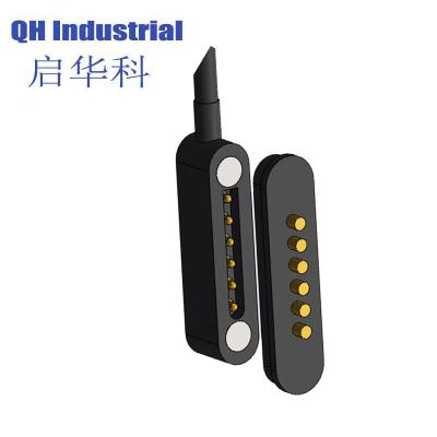 중국 6핀 노르웨이 인터콤 커넥터 자석 USB 커넥터 스프링 로딩 스프링 로딩 핀 커넥터 판매용
