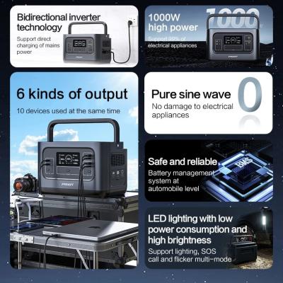 China van de het Lithium Draagbare Krachtcentrale van 230V 50Hz 1000W de Steunenscp40w HUAWEI Snelle Last Te koop