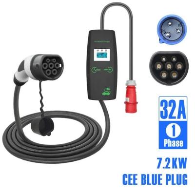 Cina Tipo portatile regolabile del caricatore di CA Ev di 3.5Kw 7kw 11kw 22kw - caricatore veloce elettrico 2 in vendita