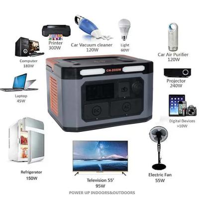 Cina tipo portatile stoccaggio all'aperto della centrale elettrica QC3.0 del litio 2000W dell'energia rinnovabile di viaggio della casa di C in vendita