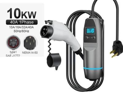 Cina Caricatore portatile materiale del PC EV dell'ABS con il tipo 1 di 0.5mΩMax 16A 32A 40A in vendita