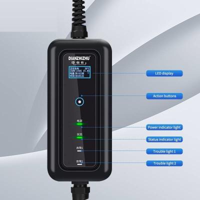 Cina 8-32A tipo portatile del caricatore del ev 7Kw del evse domestico regolabile corrente del Livello 2 - 2 IEC 62196 in vendita