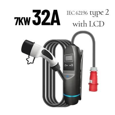 Cina tipo di 7kw 32a - 2 caricatore portatile di Ev dell'automobile dello schermo del Livello 2 OLCD per Wuling in vendita