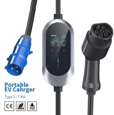 Cina mucchio di carico regolabile portatile di Ev della stazione di carico dell'automobile elettrica di CA Ev di 16a Ip65 in vendita