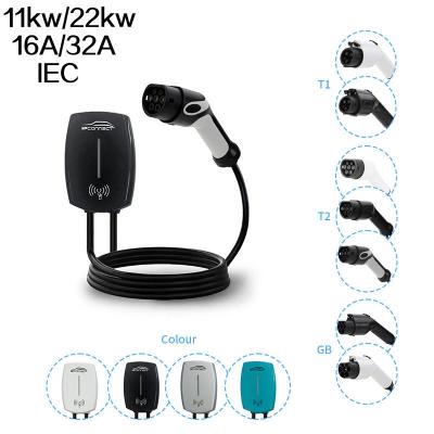 China Estação de carregamento rápida 7.2kw do IEC do Type1 do carregador de Ev da caixa da parede para o veículo elétrico da casa à venda