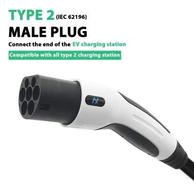 Cina Cable EV Type2 22kw Cable di ricarica per veicoli elettrici a tre fasi 16A 32A 11KW EV Charger Female Plug To Male Plug type2 in vendita