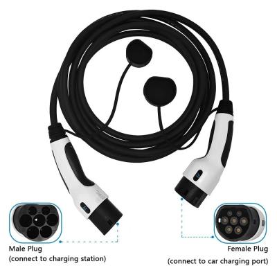 Cina Cable EV Type2 22kw Cable di ricarica per veicoli elettrici a tre fasi 16A 32A 11KW EV Charger Female Plug To Male Plug type2 in vendita