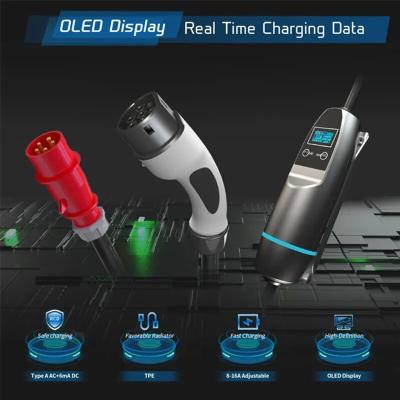 Cina Tipo 2 Caricabatterie portatili per veicoli elettrici 32A 1Fase 7kw Carricatura per veicoli elettrici Wallbox 5m Cable Schuko/CEE Plug in vendita