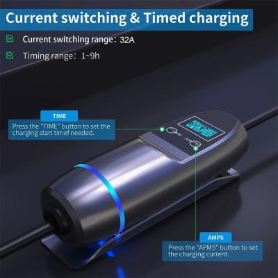 Cina Tipo 2 Caricabatterie portatili per veicoli elettrici 32A 1Fase 7kw Carricatura per veicoli elettrici Wallbox 5m Cable Schuko/CEE Plug in vendita