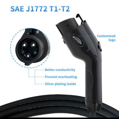 Cina 16A 32A 1 3 Fase Ev modalità caricabatterie Livello 3 Cable di ricarica di tipo 2 a tipo 2 in vendita