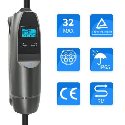 Cina Stazione di ricarica portatile da 16/32 Amp Tipo 2 GB/T Plug 3.5kW 7kW Smart EV Home Car Charger per auto elettrica in vendita