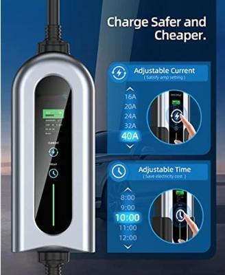 Cina Caricabatterie per veicoli elettrici (EV) di livello 2 ((32Amp, 220V-240V, NEMA 14-50 Plug) Caricabatterie portatili all'interno/all'esterno EVSE SAE J1772 in vendita
