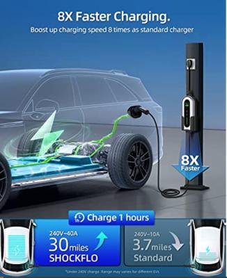 Cina Caricabatterie per veicoli elettrici (EV) di livello 2 ((32Amp, 220V-240V, NEMA 14-50 Plug) Caricabatterie portatili all'interno/all'esterno EVSE SAE J1772 in vendita