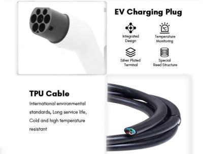 China EV-oplaadkabel type 2 naar GBT-adapter IEC 62196 met GBT-elektrische auto-oplaadconnector 32A 3 fase 22KW 5 meter Te koop