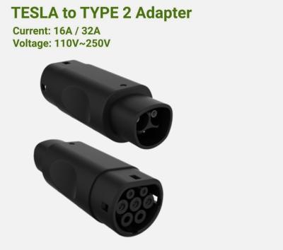 中国 テスラから2型EV充電アダプターEVSEコネクタ 32A 250V IEC 62196-2変換器 販売のため
