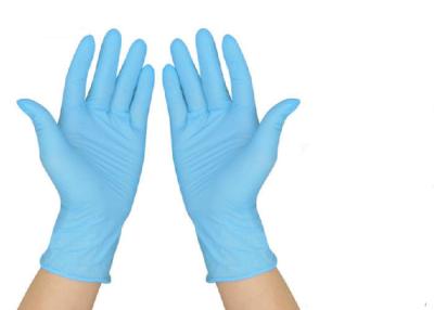 China Slip Resistant blue disposable gloves , Sterile Nitrile Gloves Flexible operation for sale