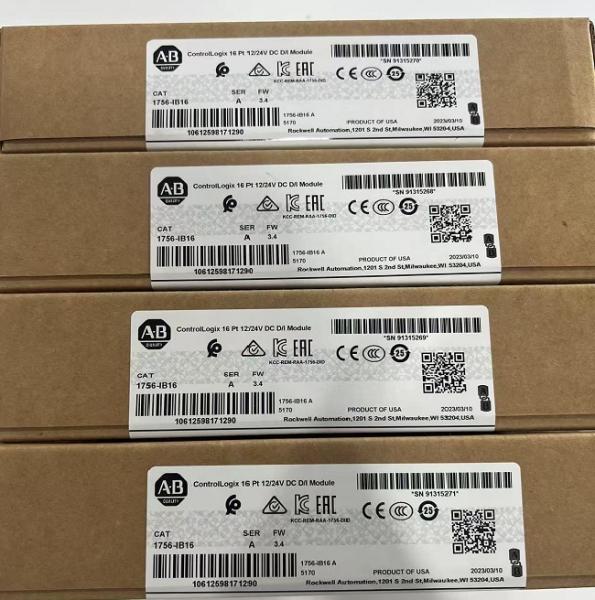 Quality Allen Bradley 1756-IB16 SERA FW3.4 ControlLogix 16 Pt 12/24V DC Digital Input for sale