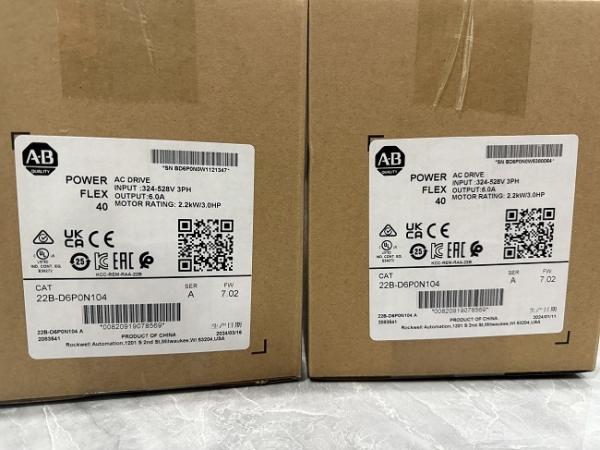 Quality Allen Bradley 22B-D6P0N104 PowerFlex 40 Variable Frequency Drive 2.2 KW 3 HP AC for sale
