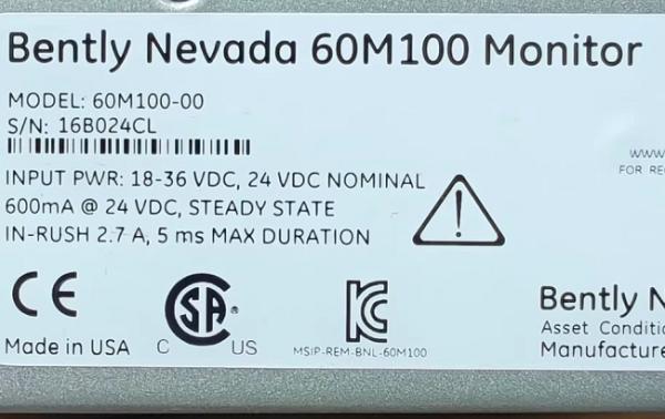Quality Bently Nevada Spare Parts 60M100-00 DIN Rail Mounted Condition Monitoring Module for sale
