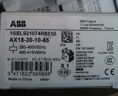China AX18-30-10-85 ABB Ac contactor Compact and reliable DC control Optimized medium small sized loads for sale