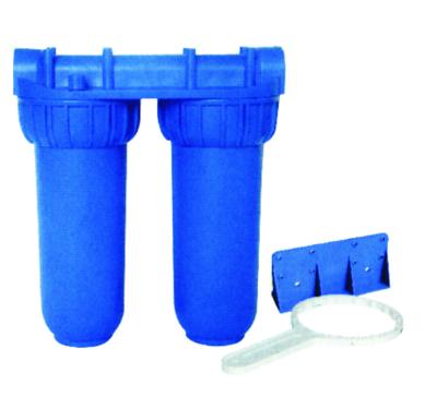 China Huisvesting van de het Waterfilter van pp de Materiële Doulbe Patroon van de het Koord de Gekronkelde Filter van de 10 Duimgrootte Te koop