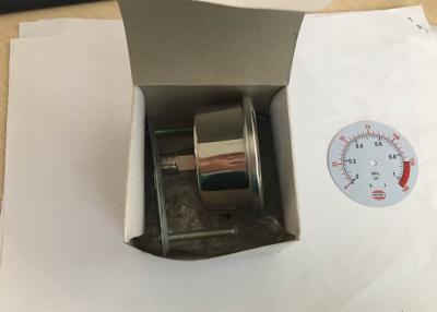 China Edelstahl-öl- gefülltes Manometer für Wasserbehandlungs-Rückseiten-Verbindung zu verkaufen