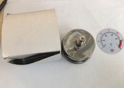 China Edelstahl-öl- gefülltes Manometer für Wasserbehandlungs-Rückseiten-Verbindung zu verkaufen