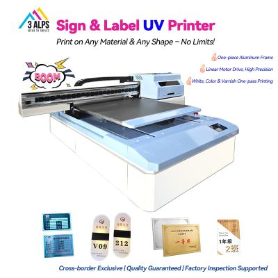 China 3ALPS 6090 UV Flatbed Inkjet Printer with Visual Positioning for Flat Materials Acrylic Glass Superior Quality Prints for sale