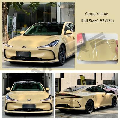 China Cloud Yellow TPU PPF Film Full Body Auto Paint Protection Color Changing for sale