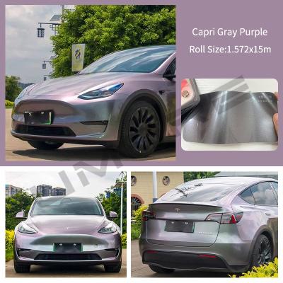 China Capri Gray Purple High Gloss PPF TPU 6.5mil 7.5mil 8.5mil Color Change PPF Wrap for sale