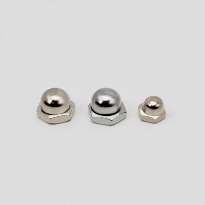 China DIN 985 Carbon Steel Cap Nuts Hex Base Dome Top Bolts For Protection Aesthetics for sale