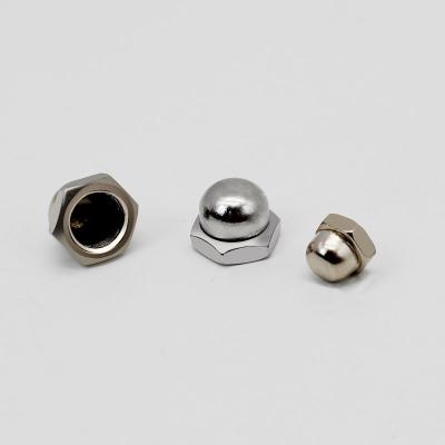 China DIN 985 Carbon Steel Cap Nuts Hex Base Dome Top Bolts For Protection Aesthetics for sale