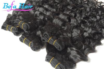 China Natural Black 18 Or 20 Inch Hair Extensions , Italian Curl Unprocessed Hair Weave for sale