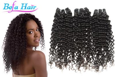 China Natural Black Tangle Free Mongolian Curly Hair Extensions Grade 7A Virgin Hair for sale