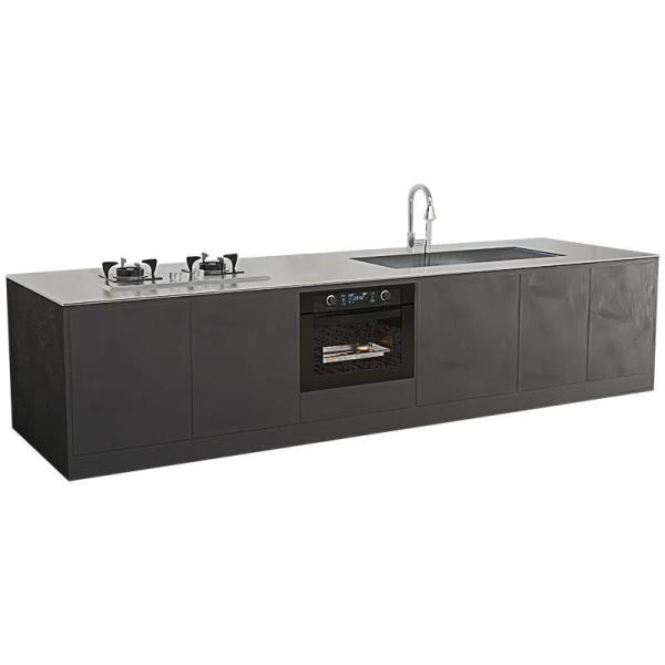Quality Modern 304 Stainless Steel Kitchen Island With Integrated Stove Sink MDF Countertop for sale