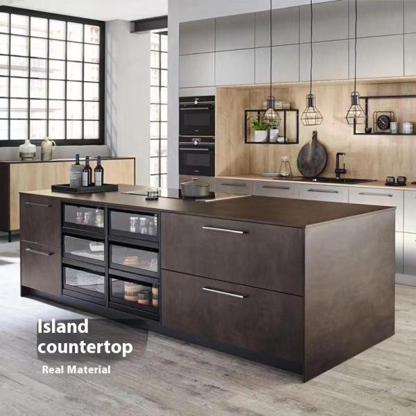 Quality Sleek Stainless Steel Kitchen Island Brushed With 5mm Thickness Countertop for sale