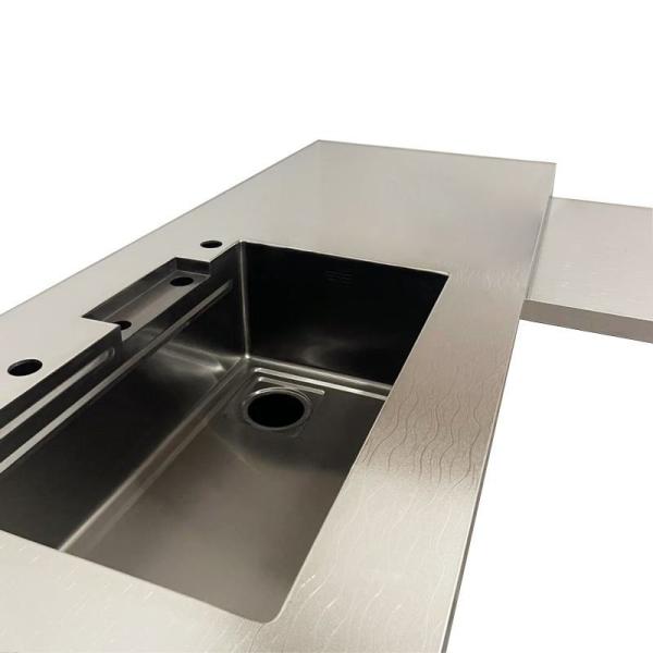 Quality Brown Freestanding Kitchen Island Stainless Steel Kitchen Island Modern Style With 2 Drawers for sale