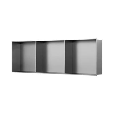 China 12x36 Inch Metal Shower Shelf Insert Stainless Steel Niche Shelf Sleek With Removable Shelf for sale