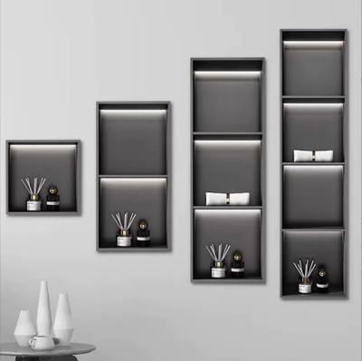 China 320x320x125mm Wall Niche Shelf Matt Black Wall Mounted Shower Wall Niche Inserts for sale