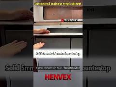 304 stainless steel countertop sink cabinet with 5mm solid countertop and seamless welded basin