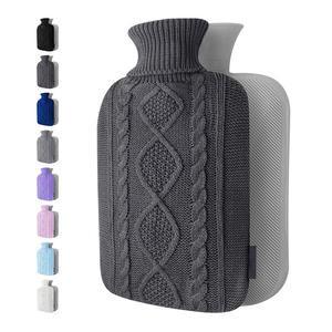 China 2 Litre HOT WATER BOTTLE Knitted Cover Winter Warm Rubber Bag Relaxing Warmer for sale
