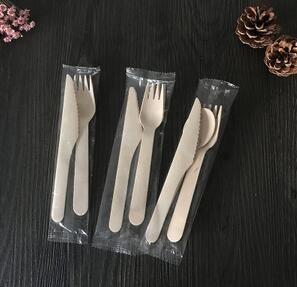 China Biodegradable cutlery 140mm wooden forks 160 mm disposable forks for sale