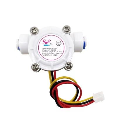 China 1 Inch 0.3-6L/Min Hall Flowmeter Flow Meter Switch Counter Customizable 1/4 3.5-24V Water Flow Sensor for sale