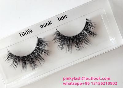China hot selling invisible band mink lashes ; natural style mink lashes ; customer logo packaging for sale