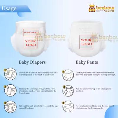 China Disposable Baby Pant Diapers with A Grade Absorbency and Customizable Features for sale