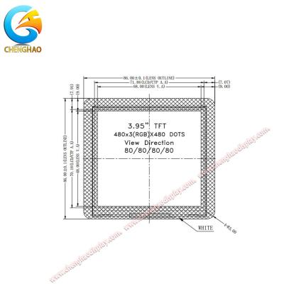 China LCD Manufacture 4 Inch Color TFT Lcd Module 480x480 Pixels Square Touch Screen for sale